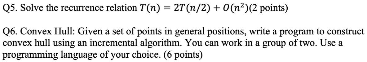 Solved Q5. Solve the recurrence relation | Chegg.com