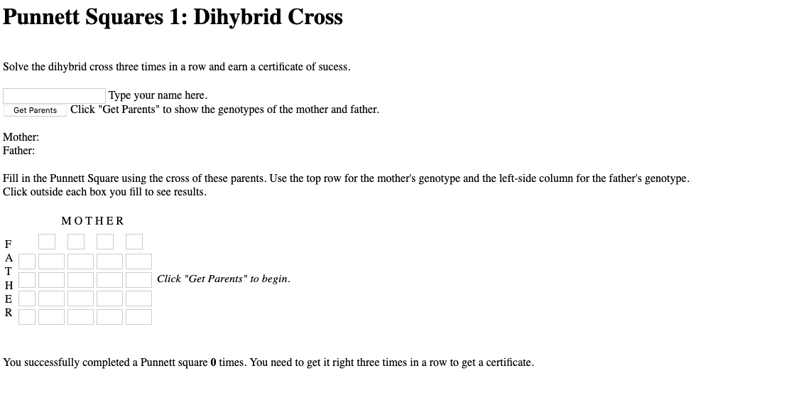 Solved Punnett Squares 1: Dihybrid Cross Solve the dihybrid | Chegg.com