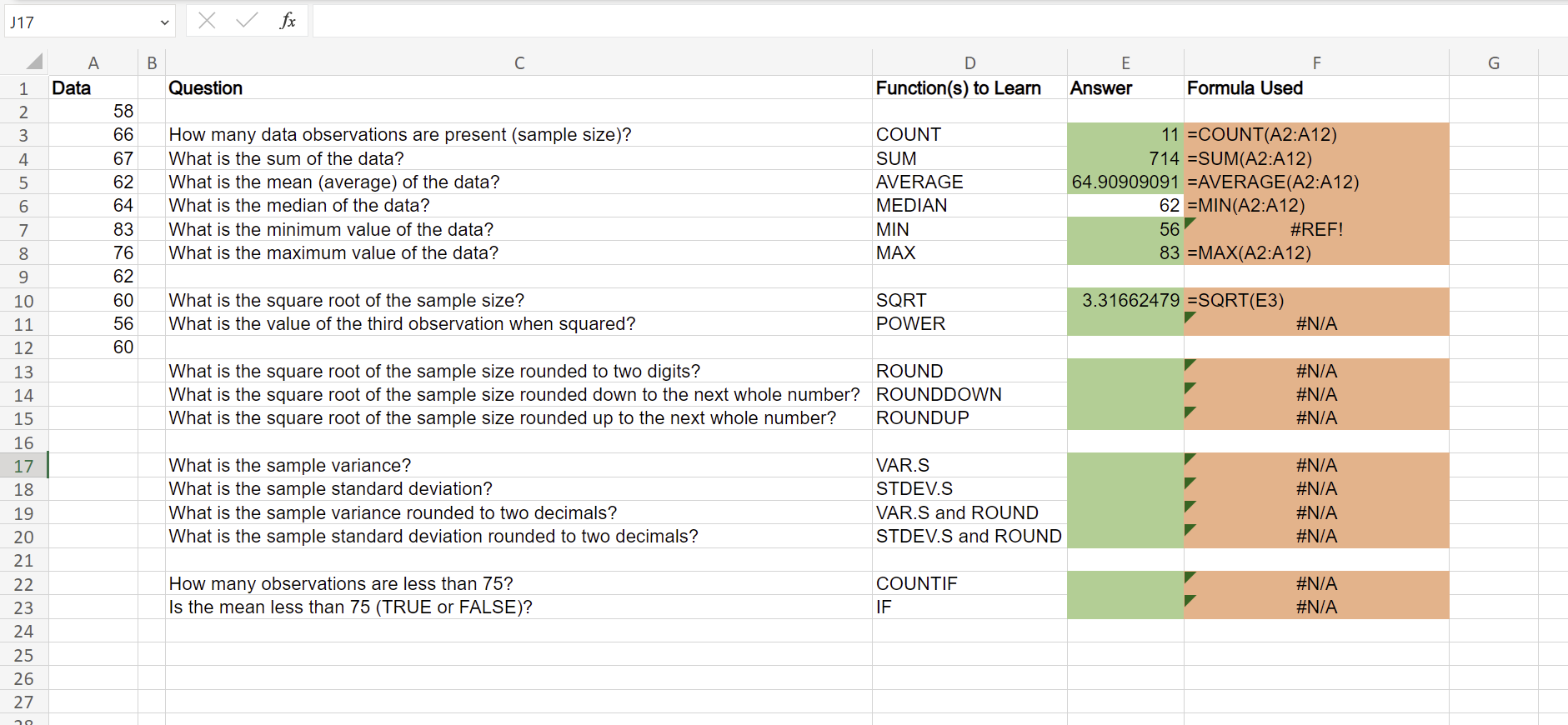 Solved To place your answers from Column E into the blanks | Chegg.com