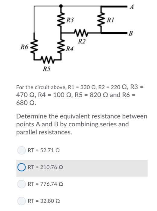 Solved R3 R1 R2 R6 R4 R5 For the circuit above, R1-330 Ω, | Chegg.com