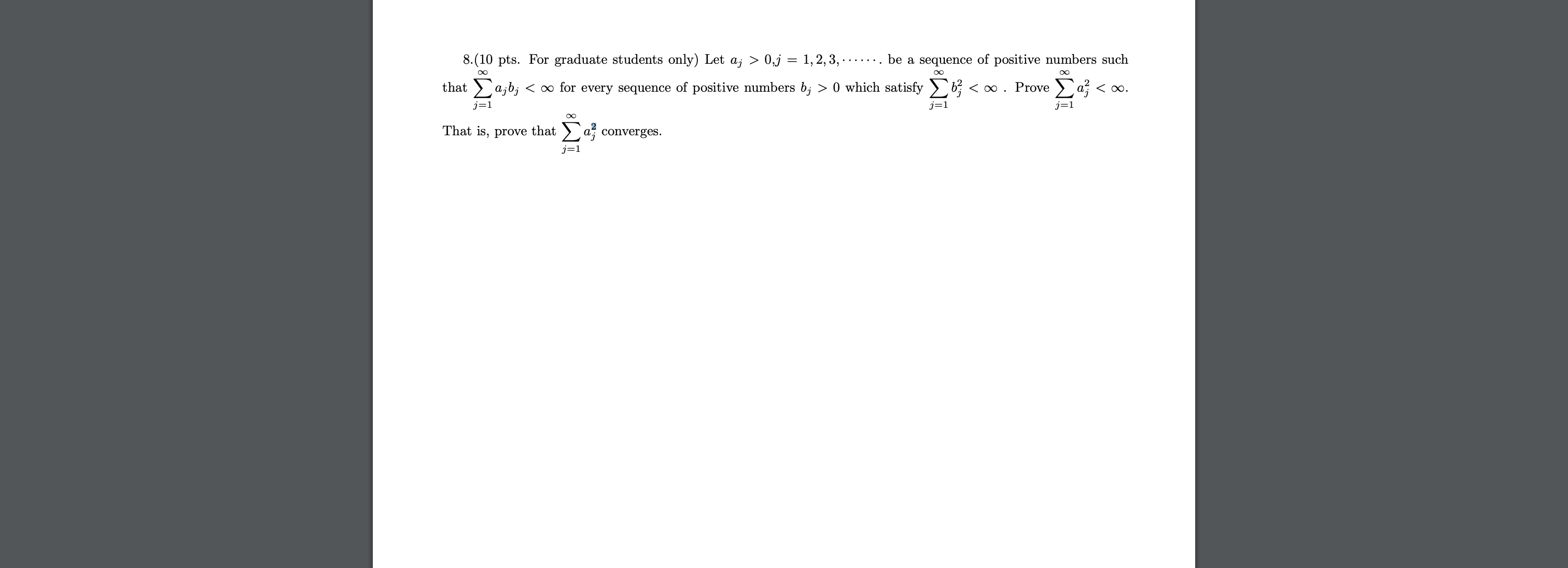 Solved 8.(10 pts. For graduate students only) Let | Chegg.com