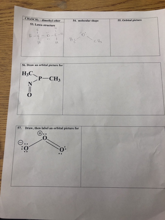 Solved CH OCH dimethyl ether 54. molecular shape 55, Orbital | Chegg.com