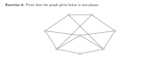 Solved Exercise 6. Prove that the graph given below is | Chegg.com