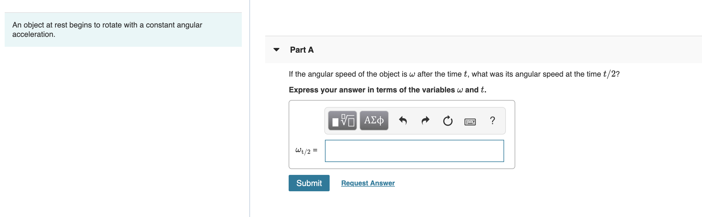 Solved An object at rest begins to rotate with a constant | Chegg.com