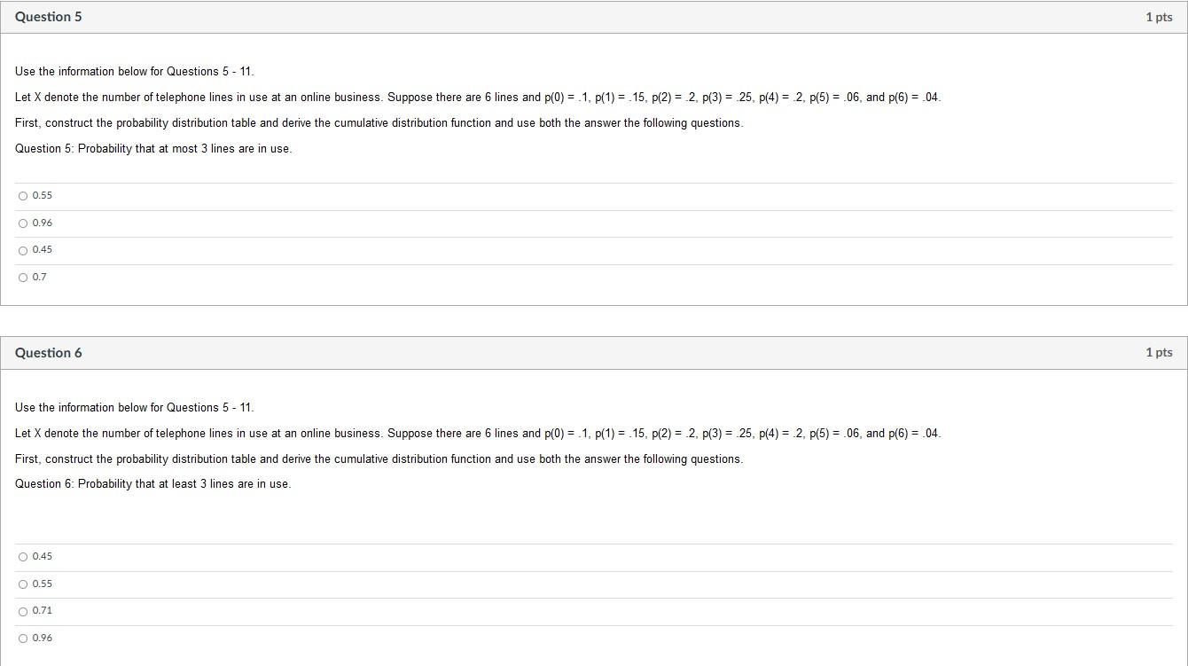 Solved Use the information below for Questions 5−11. Let X | Chegg.com