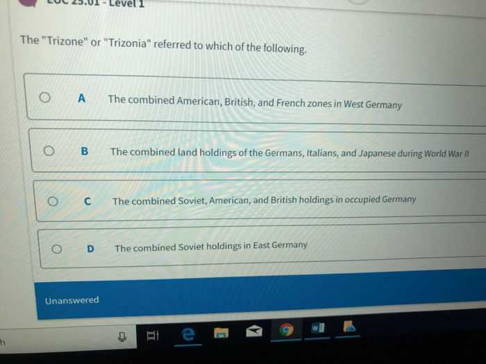 Solved S.0t-Level The "Trizone" or "Trizonia" referred to | Chegg.com