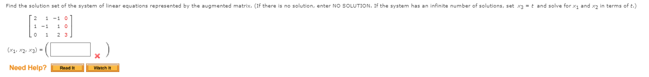 Solved Find the solution set of the system of linear | Chegg.com