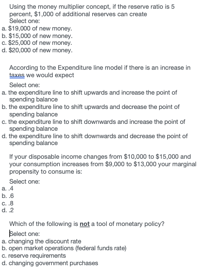 Solved Using the money multiplier concept, if the reserve | Chegg.com
