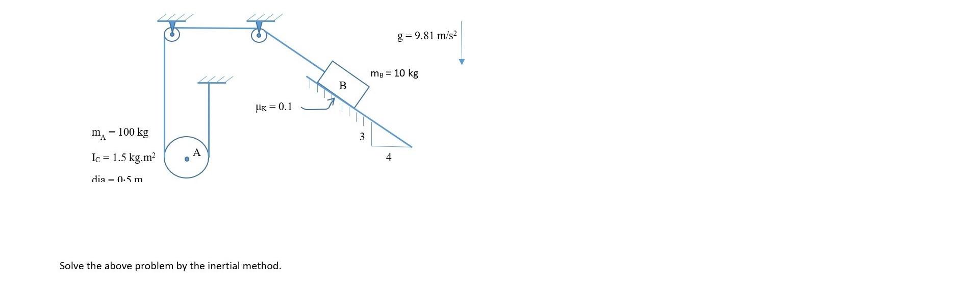 Solved The wheel, A, drops 0.5 m from rest without slipping. | Chegg.com