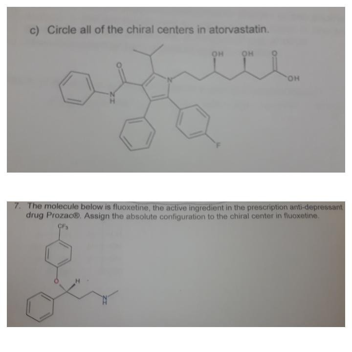 Solved c) Circle all of the chiral centers in atorvastatin. | Chegg.com