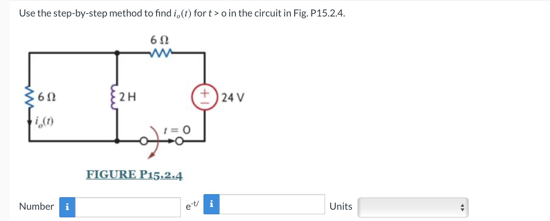 Use the step-by-step method to find i_(o)(t) ﻿for t>0 | Chegg.com