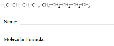 Solved H3C-CH2-CH2-CH2-CH2-CH2-CH2-CH2-CH3Name:Molecular | Chegg.com