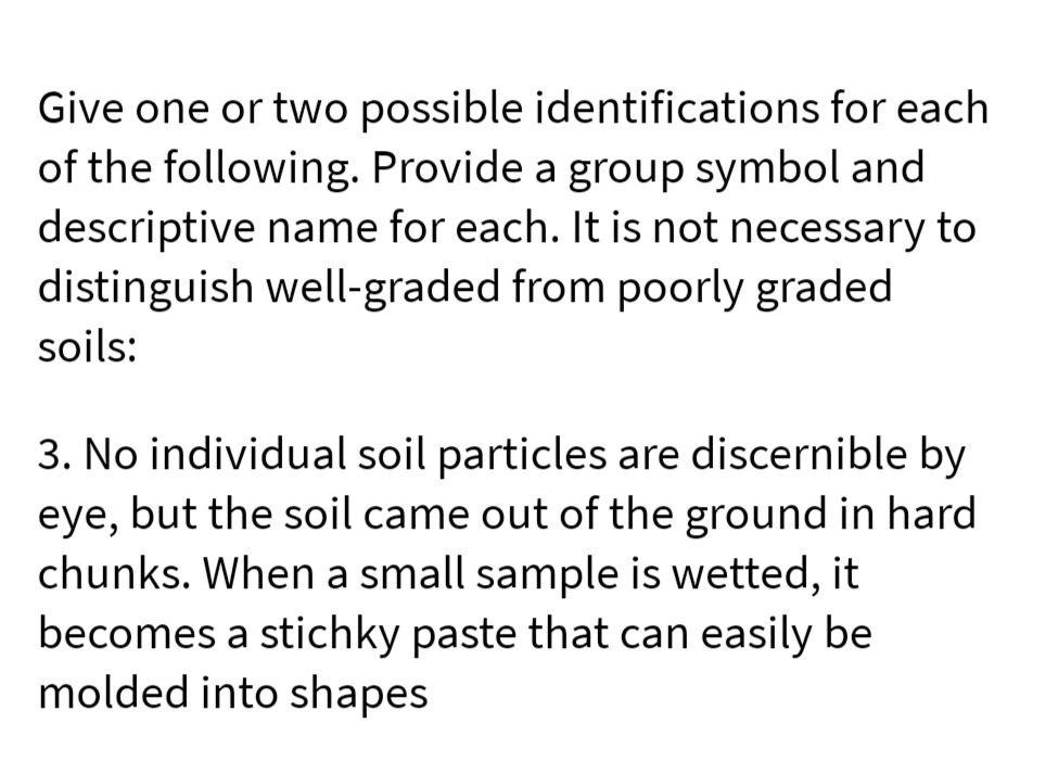 Solved Give one or two possible identifications for each of | Chegg.com