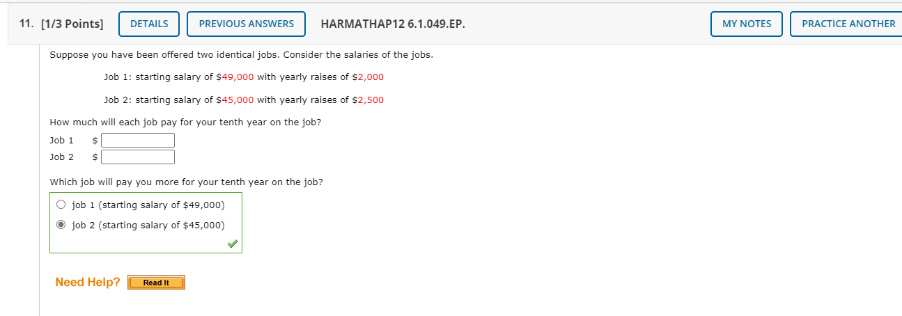 Solved 11. [1/3 points) DETAILS PREVIOUS ANSWERS HARMATHAP12 | Chegg.com