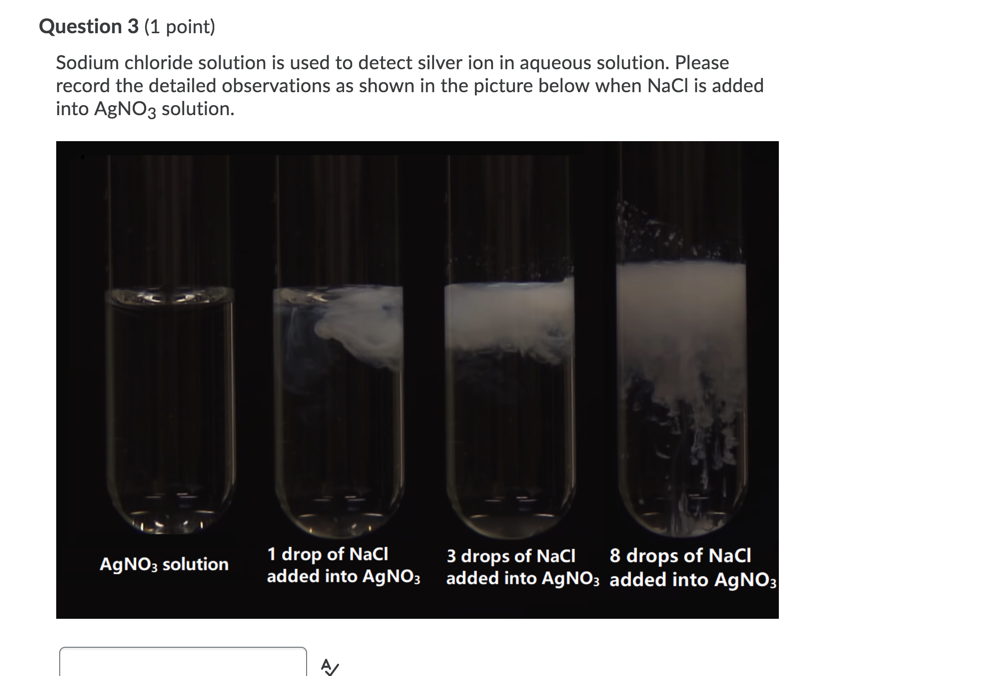 Solved Question 3 (1 point) Sodium chloride solution is used | Chegg.com
