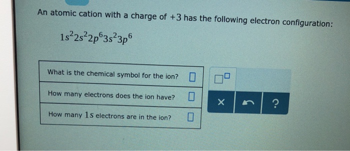 Solved An Atomic Cation With A Charge Of 3 Has The