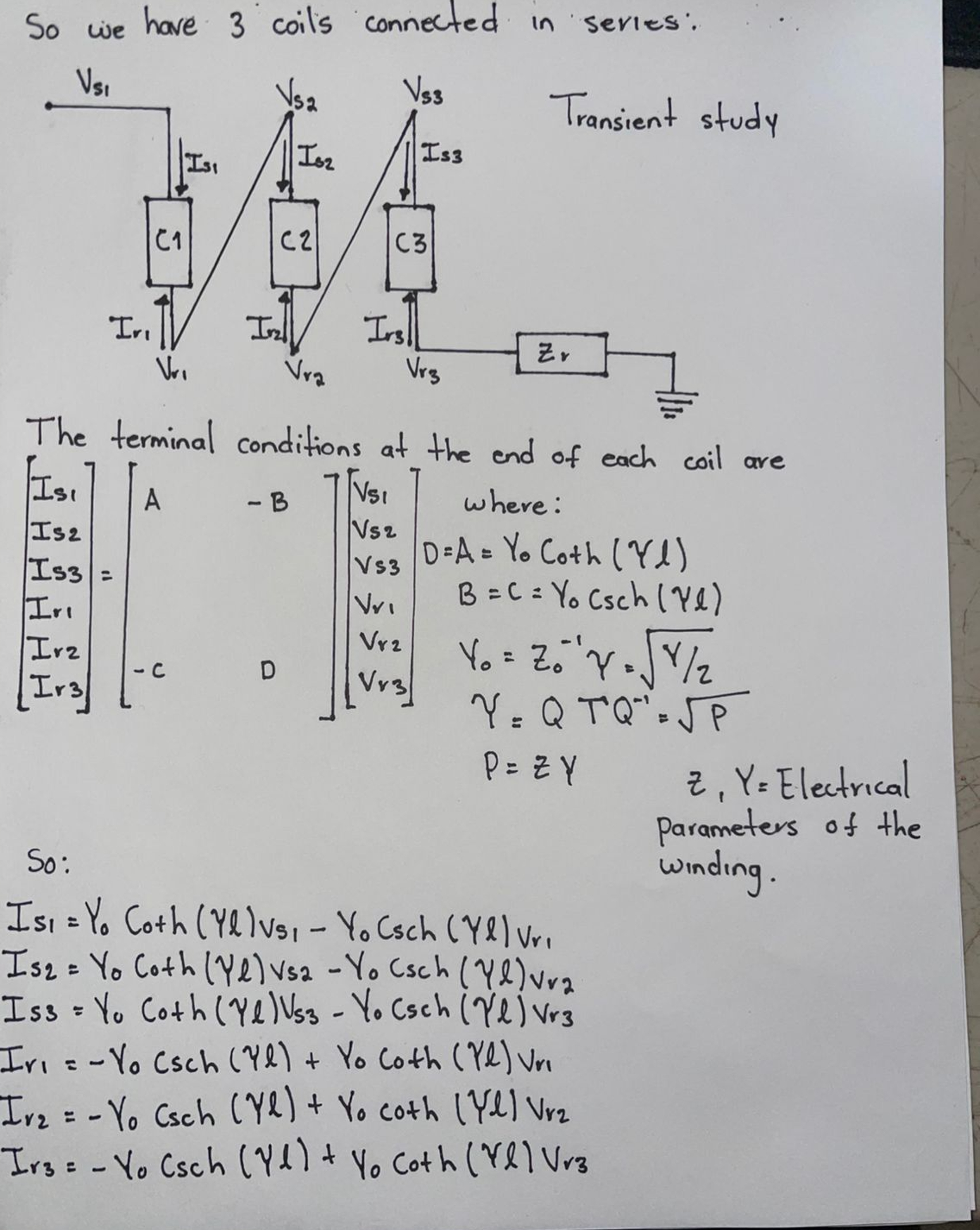 Solved So we have 3 ﻿coils connected in series, and we are | Chegg.com
