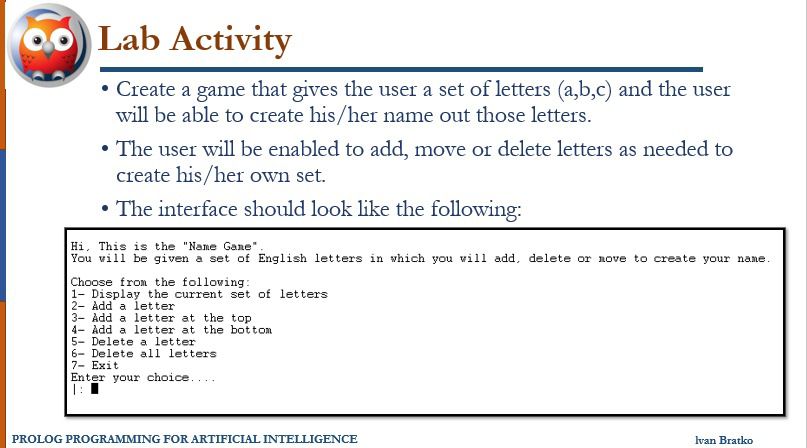Solved Lab Activity - Create a game that gives the user a | Chegg.com