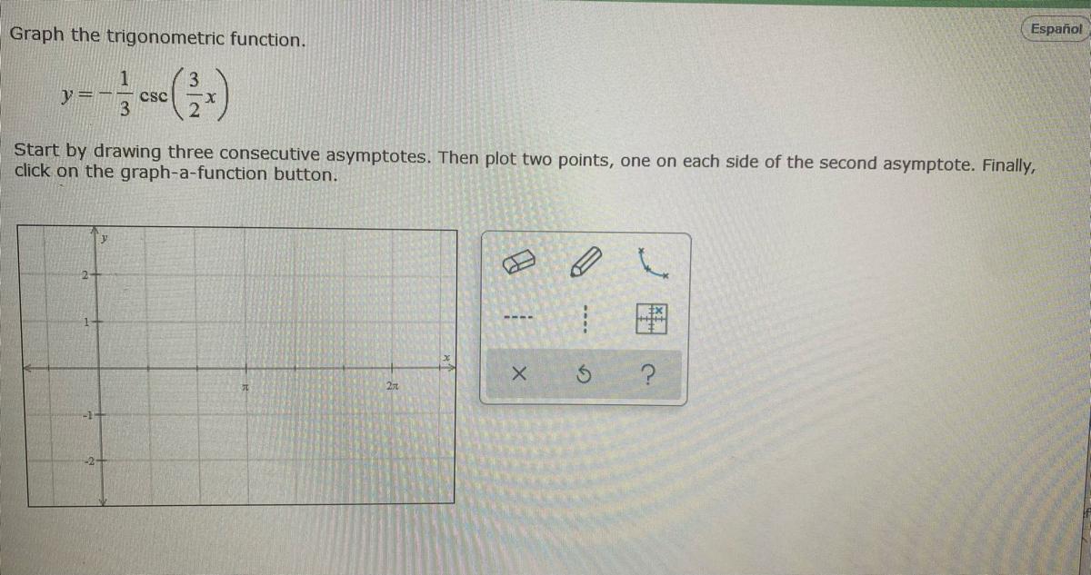 Solved Graph the trigonometric function. Español 3 y= CSC 3 | Chegg.com