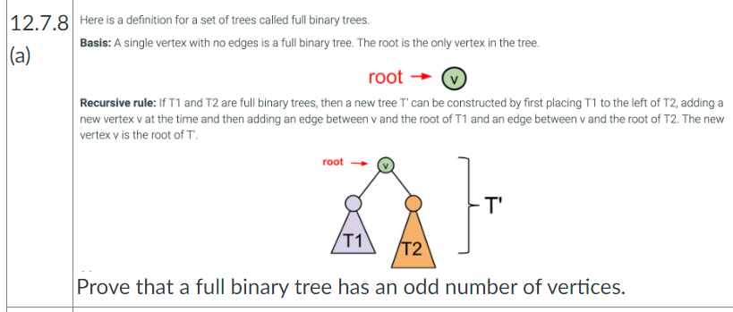 Solved Here is a definition for a set of trees called full | Chegg.com