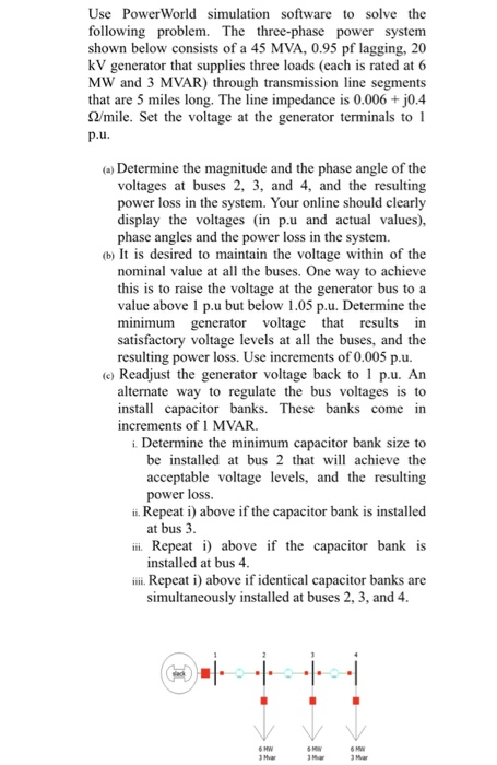 Use PowerWorld simulation software to solve the | Chegg.com