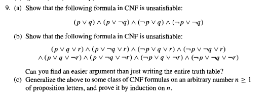 Solved 9. (a) Show that the following formula in CNF is | Chegg.com
