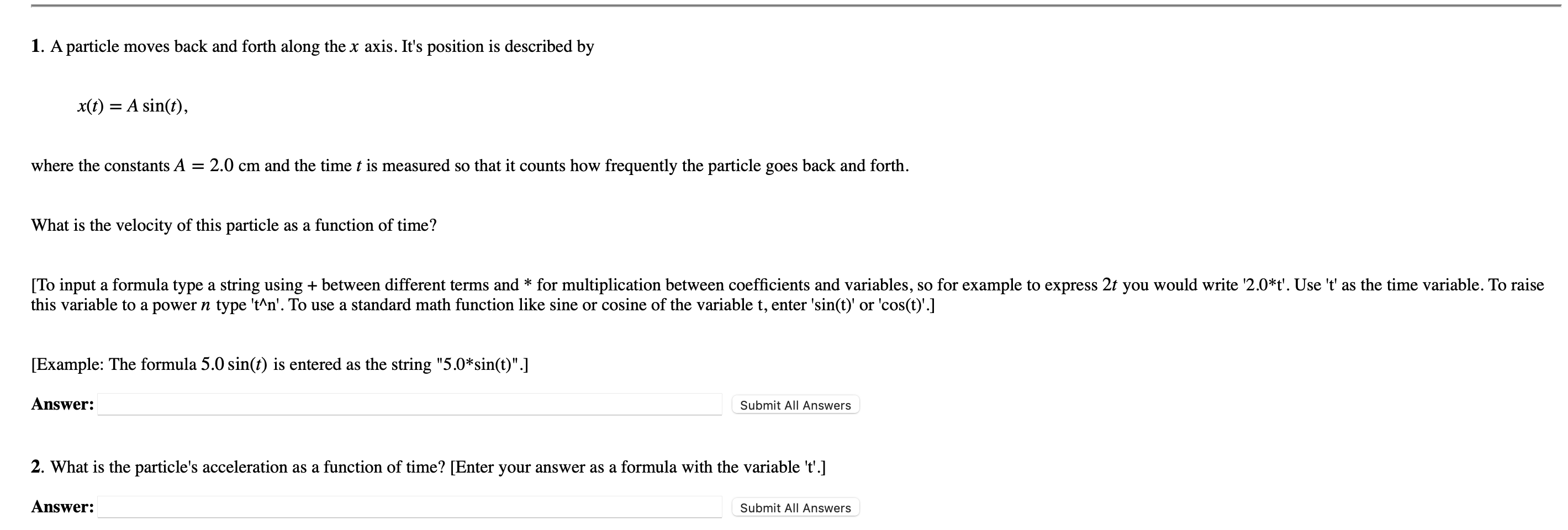 Solved 1. A particle moves back and forth along the x axis. | Chegg.com