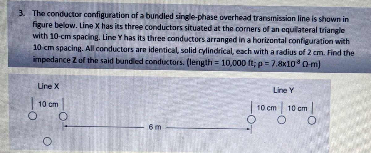 Solved 3. The conductor configuration of a bundled | Chegg.com