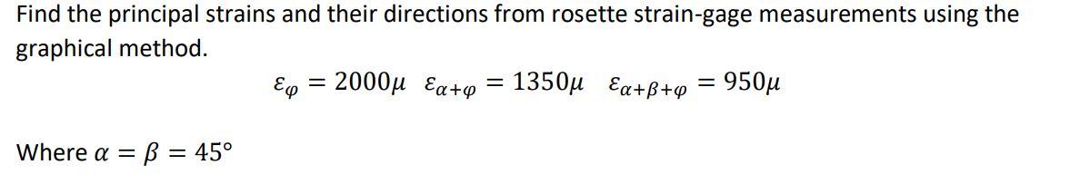 Solved Find the principal strains and their directions from | Chegg.com