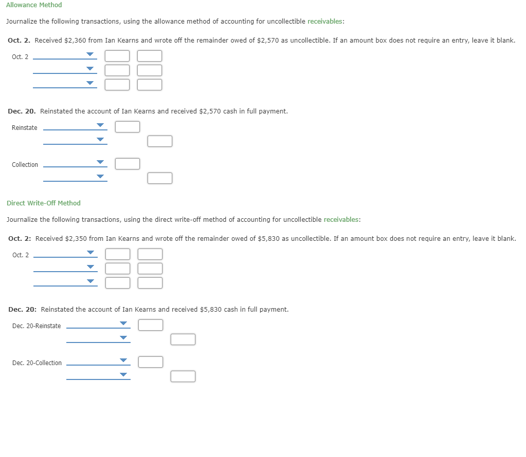 Solved Allowance Method Journalize the following | Chegg.com Solved Allowance Method Journalize the following | Chegg.com