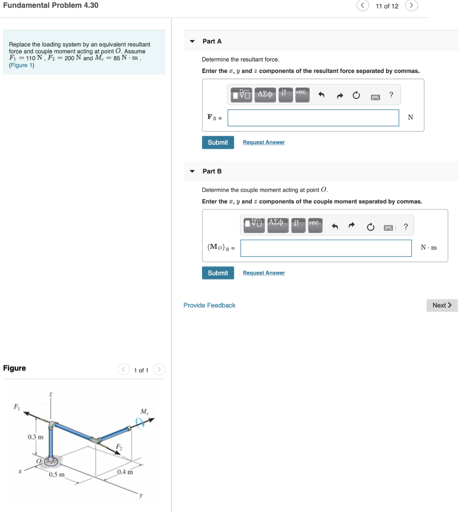 Solved Fundamental Problem 4.30 11 of 12 Part A Replace the | Chegg.com
