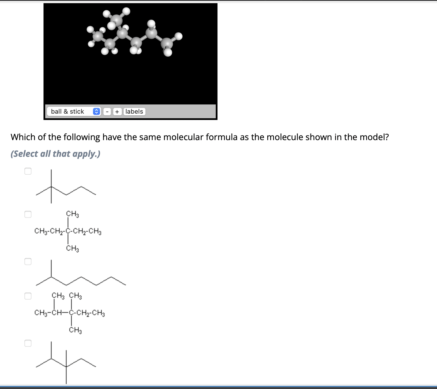 Solved Which of the following have the same molecular | Chegg.com