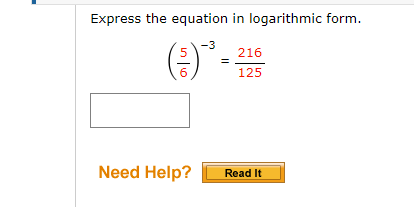 Solved Express the equation in logarithmic form. | Chegg.com