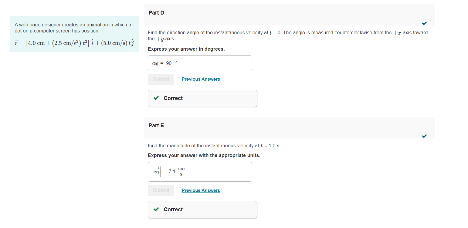 Solved Part D A web page designer creates an animation in | Chegg.com
