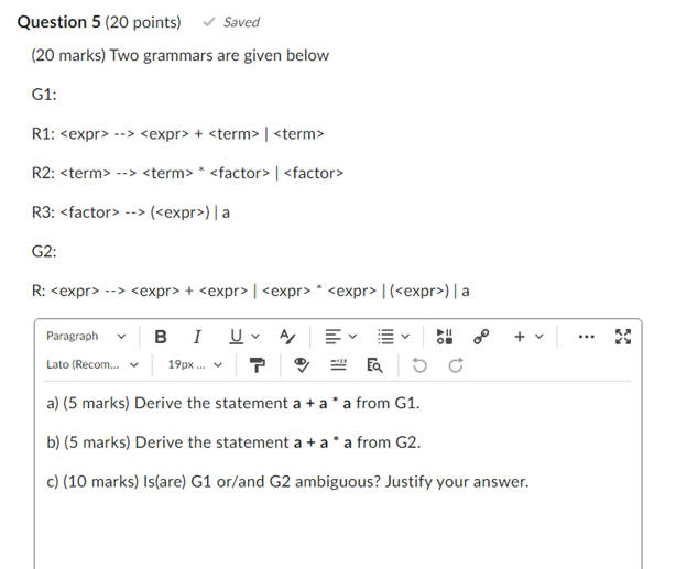 Solved Question 5 (20 points) Saved (20 marks) Two | Chegg.com Solved Question 5 (20 points) Saved (20 marks) Two | Chegg.com