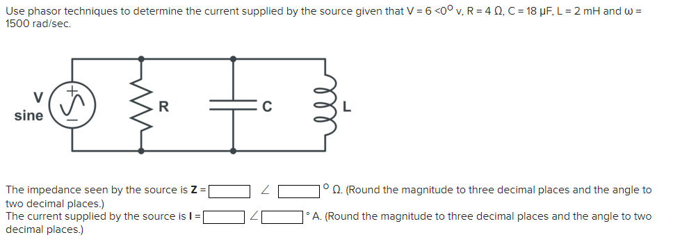 Solved Use phasor techniques to determine the current | Chegg.com