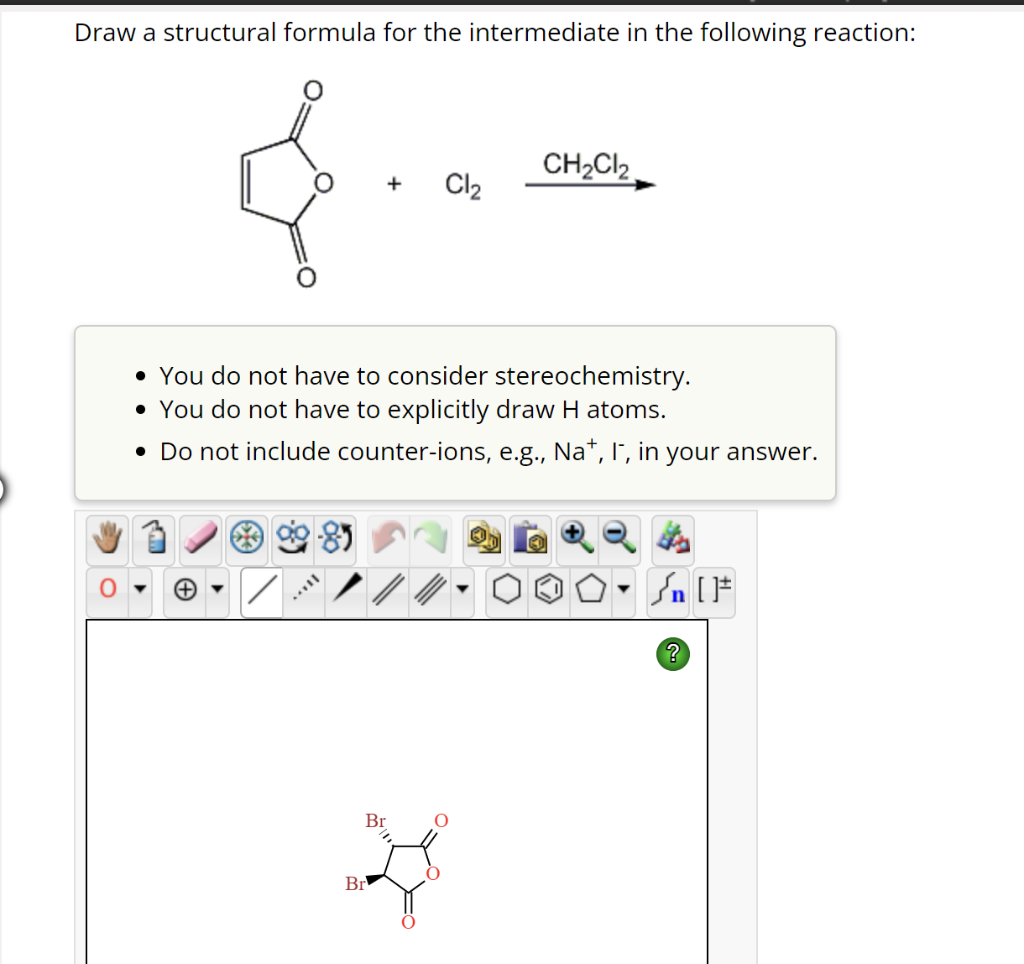 Solved Draw a structural formula for the intermediate in the | Chegg.com