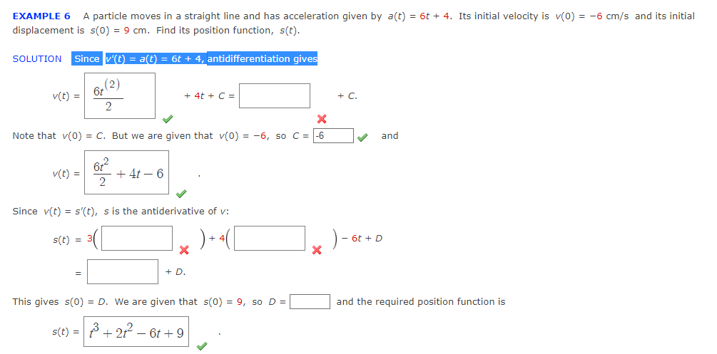 Solved EXAMPLE 6 A particle moves in a straight line and has | Chegg.com