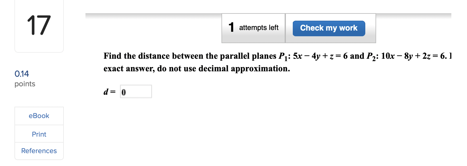 Solved Find the distance between the parallel planes | Chegg.com