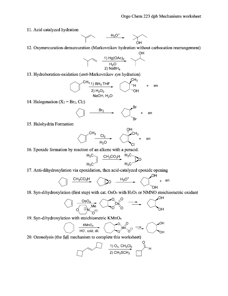 Solved Write full mechanisms for these reactions. These are | Chegg.com