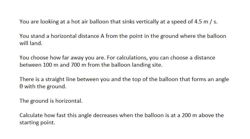 Solved You are looking at a hot air balloon that sinks | Chegg.com