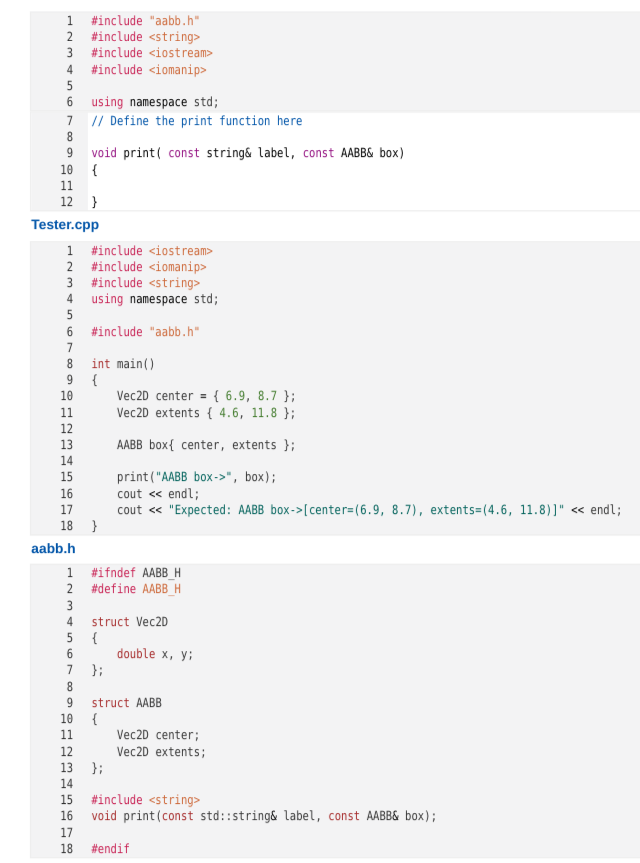 Solved Define the function print which displays the box on | Chegg.com
