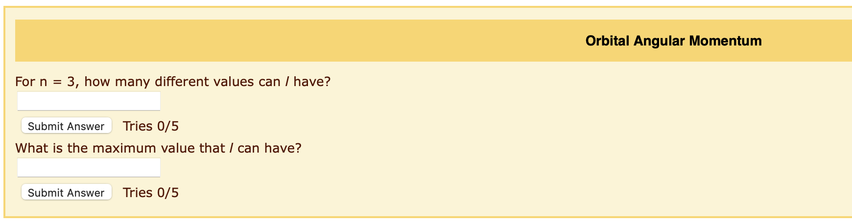 Solved For n=3, how many different values can / have? | Chegg.com