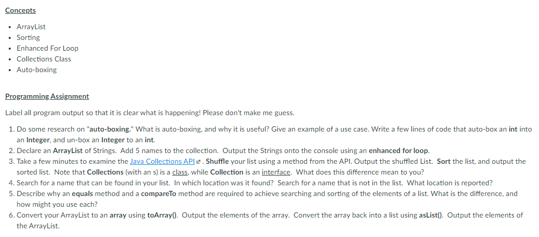 Solved Concepts • Arraylist • Sorting • Enhanced For Loop •