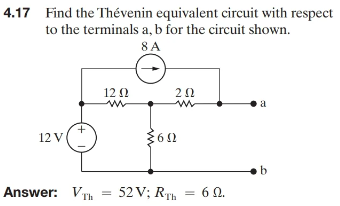 Solved 4.17 Find the Thévenin equivalent circuit with | Chegg.com