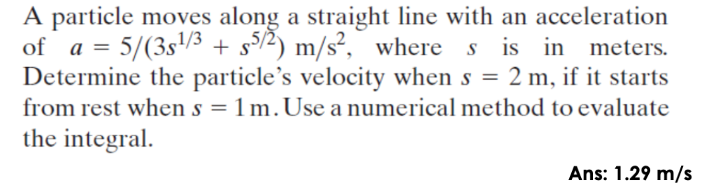 Solved A Particle Moves Along A Straight Line With An