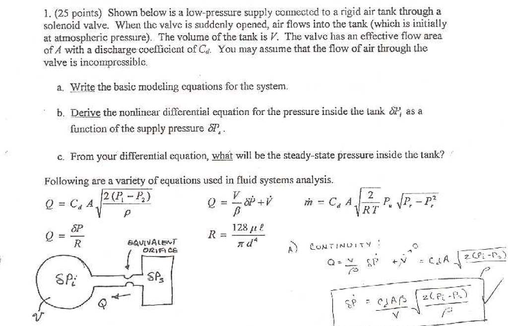 Solved 1. (25 points) Shown below is a low-pressure supply | Chegg.com
