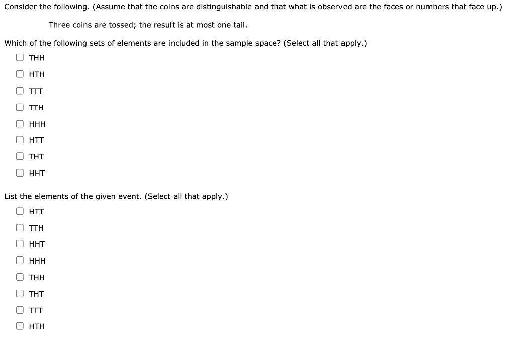 Solved Consider the following. (Assume that the coins are | Chegg.com