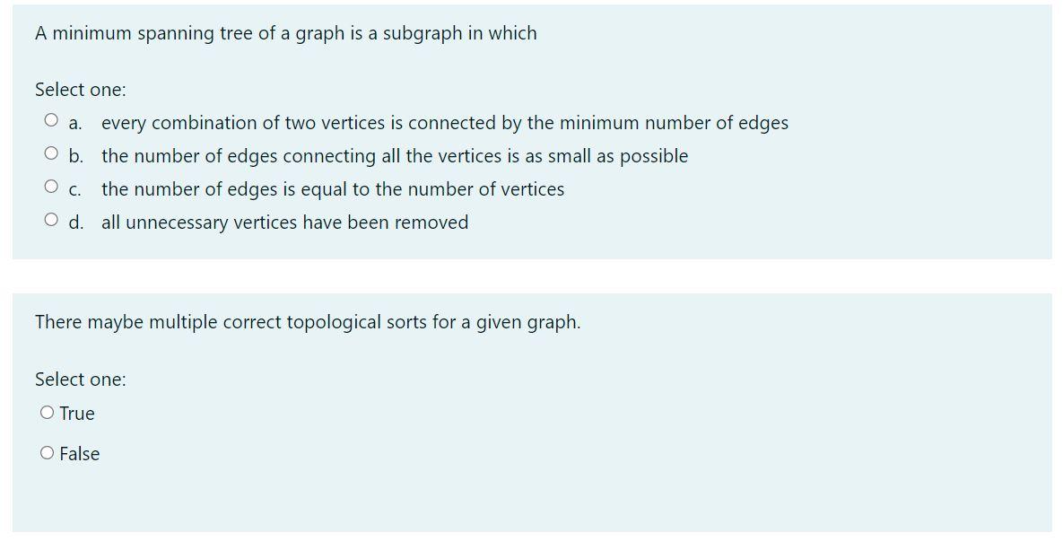 Solved A Minimum Spanning Tree Of A Graph Is A Subgraph In 0151
