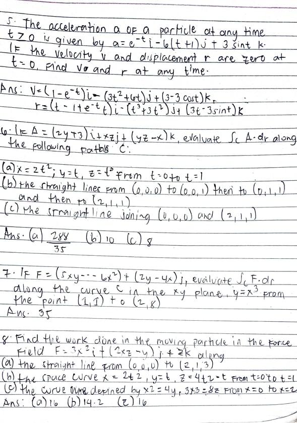 Solved Time S The Acceleration A Of A Particle At Any ť Zo